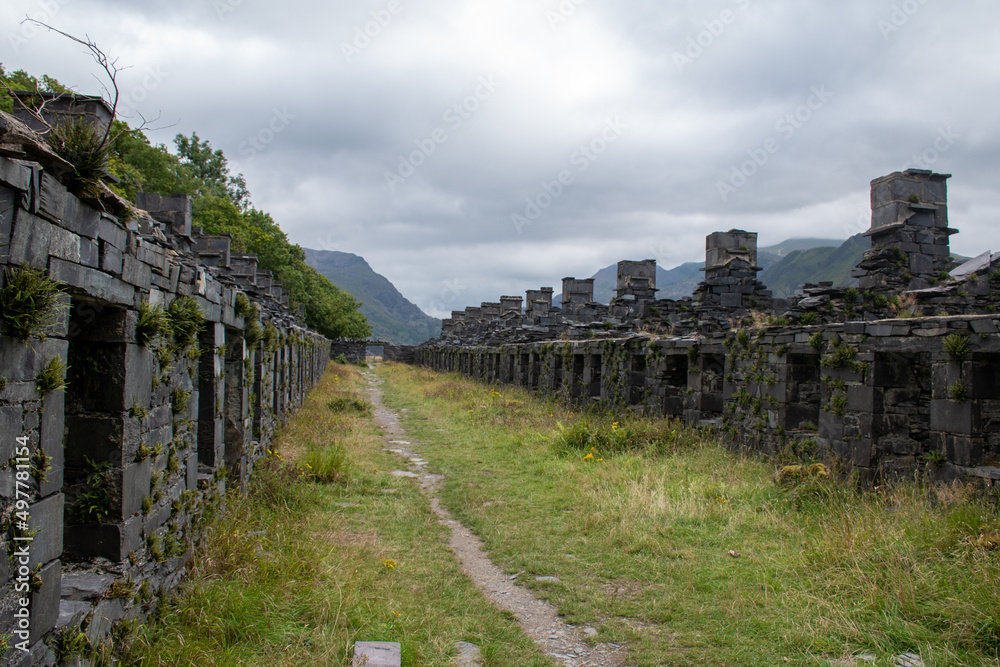 Stock-Foto „Anglesey Barracks: abandoned old miner's cottages of ...