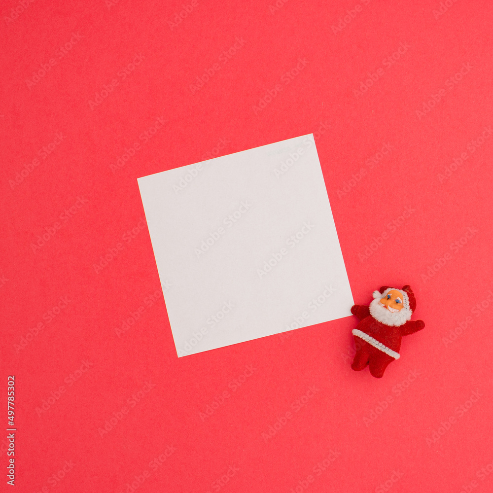 Christmas Square leaflet mock up blank template design idea. Santa ...