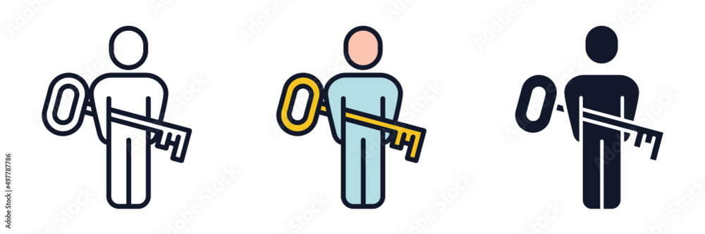 key employee icon symbol template for graphic and web design collection ...