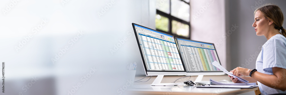 Medical Bill Codes And Spreadsheet Data Stock Photo | Adobe Stock