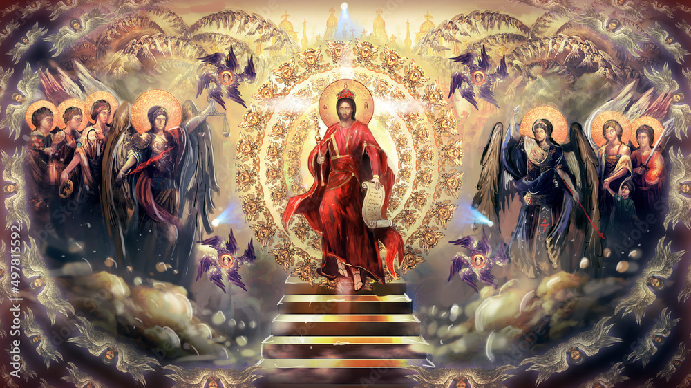 Jesus Christ, the second coming Stock Illustration | Adobe Stock