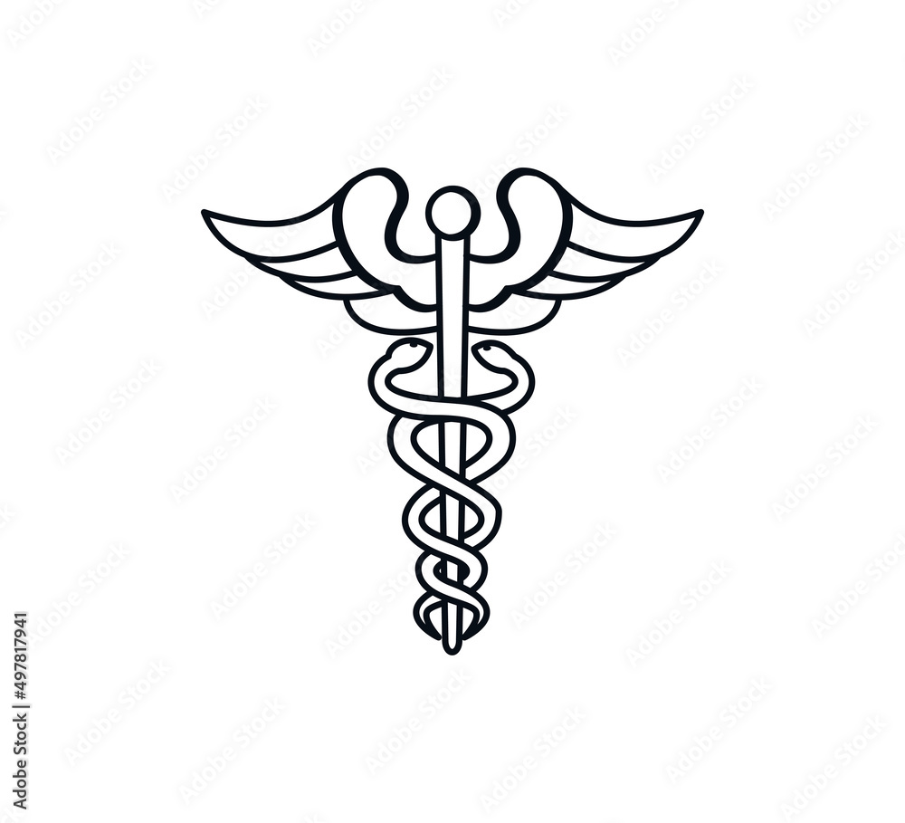 Caduceus icon vector logo design template Stock Vector | Adobe Stock