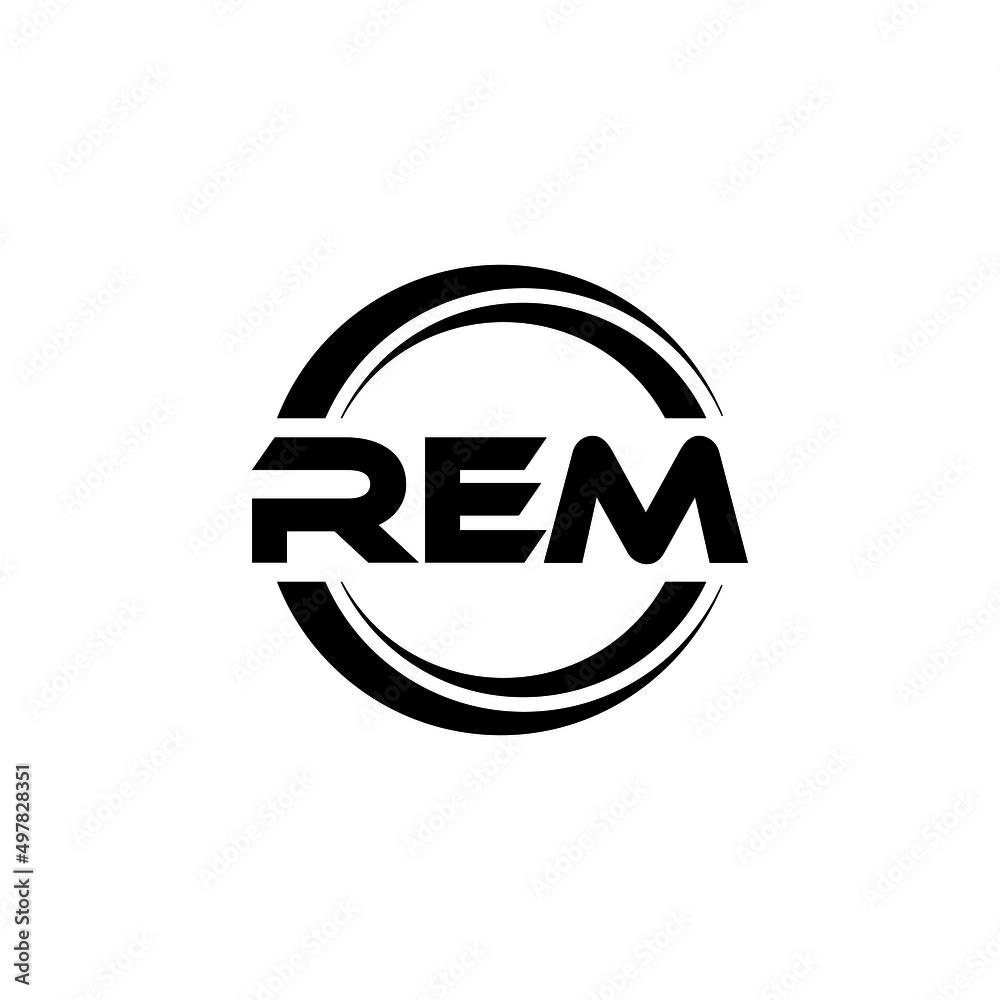 REM letter logo design with white background in illustrator, vector ...