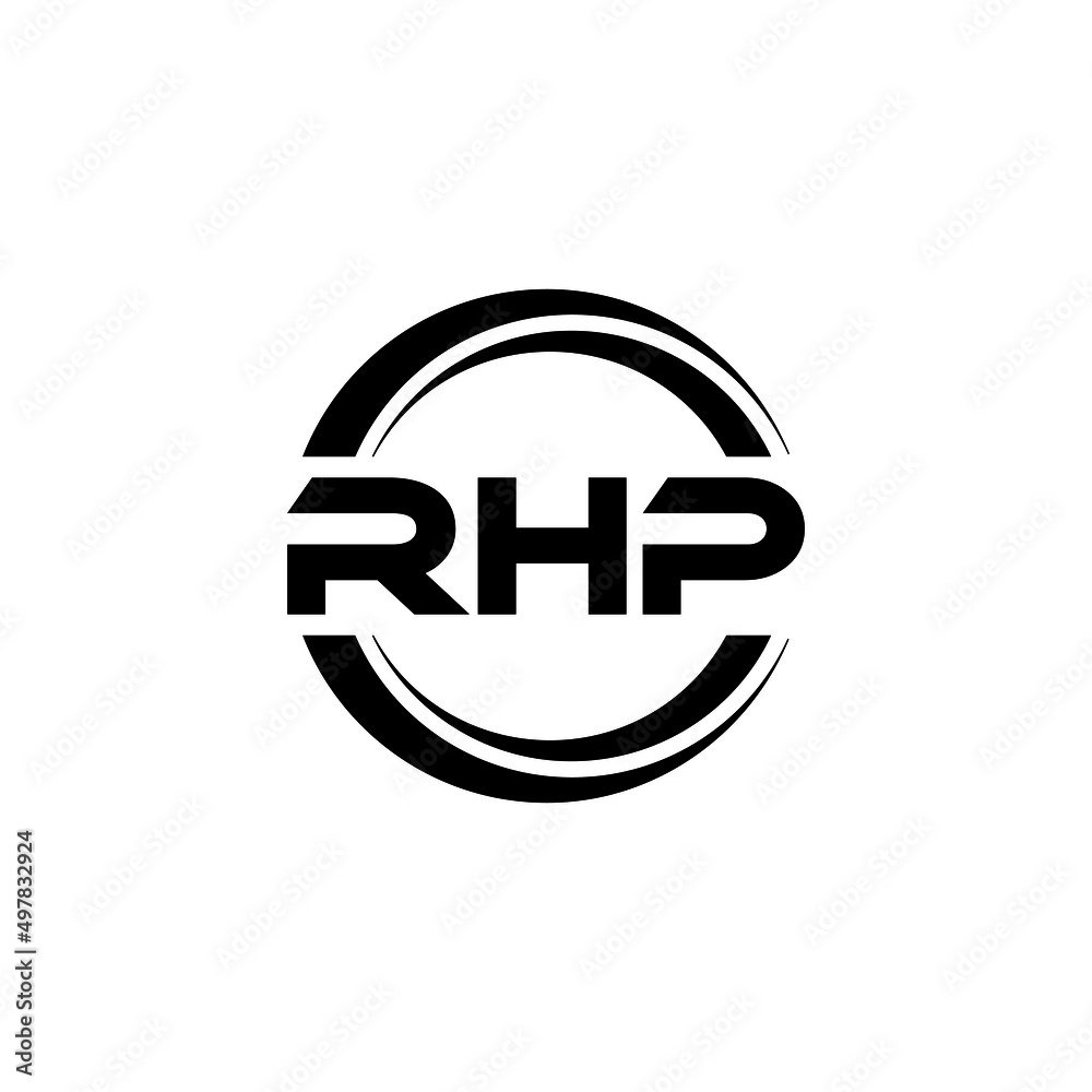 RHP letter logo design with white background in illustrator, vector ...