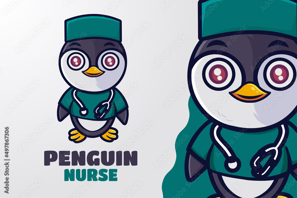 cute penguin doctor cartoon character Stock Vector | Adobe Stock