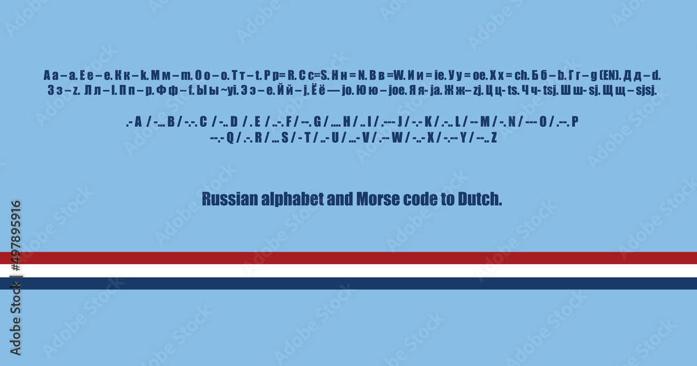 learning morse code and reading Russian for Dutch people. Stock ...