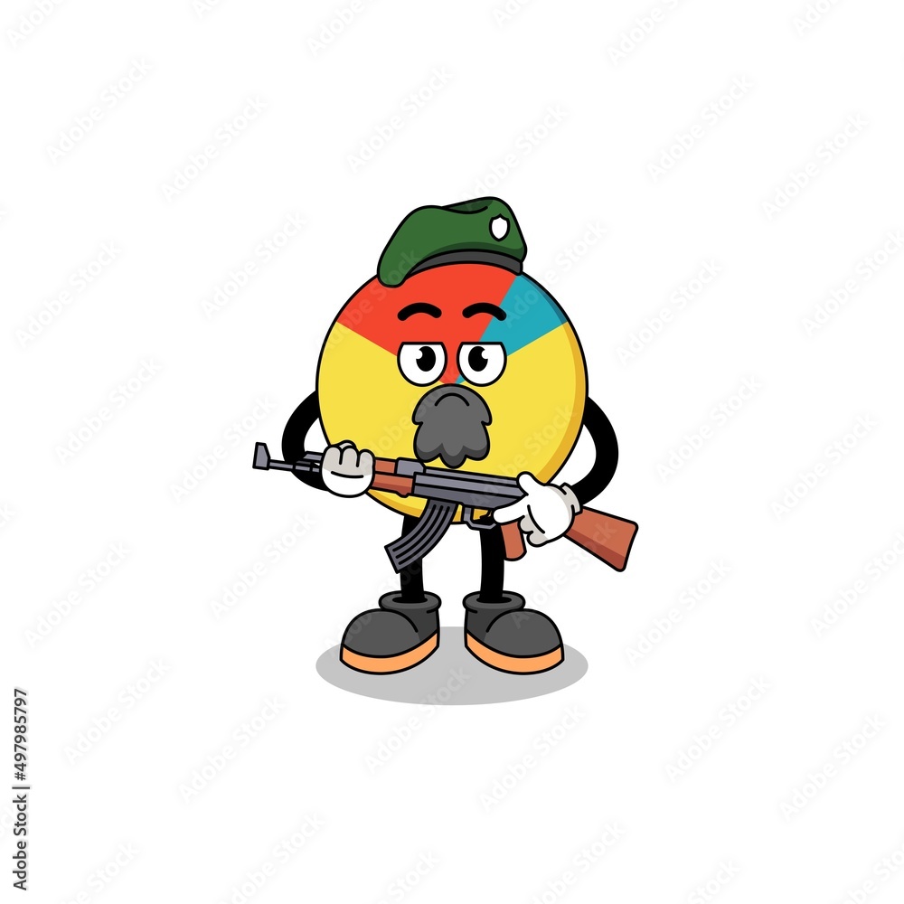 Character cartoon of chart as a special force Stock Vector | Adobe Stock