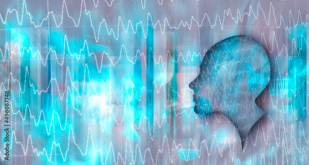 Illustration Stock Electroencephalography concept. Medical background ...