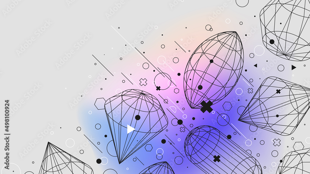 Structures of physical figures different shapes, Vector posters with ...