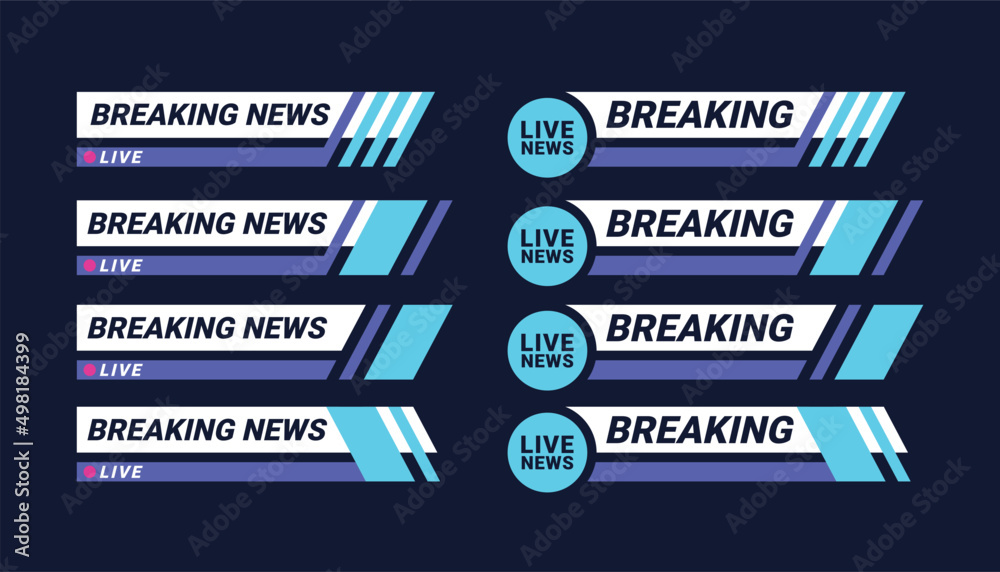 set of breaking news tv screen bars banners headlines Stock Vector ...