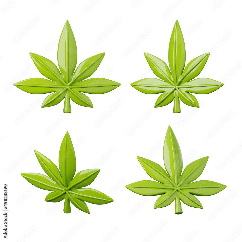 Cannabis leaf 3D icon. Growing hemp, medical marijuana, recreational ...