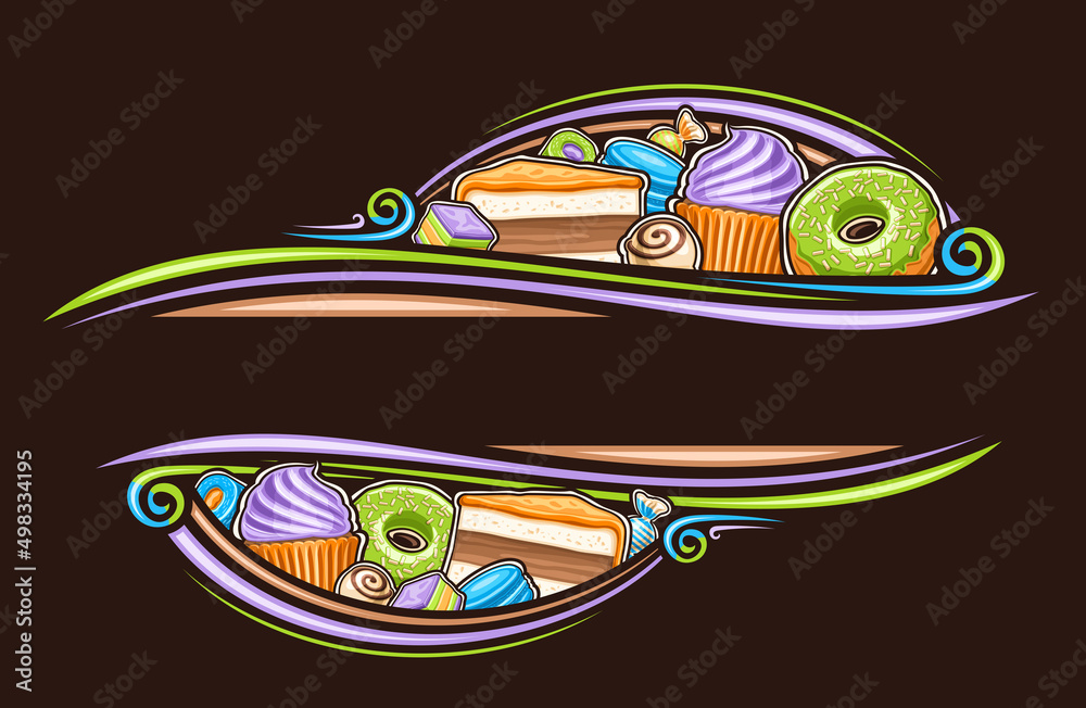 Vector border for Sweet Shop with copy space for text, decorative sign ...