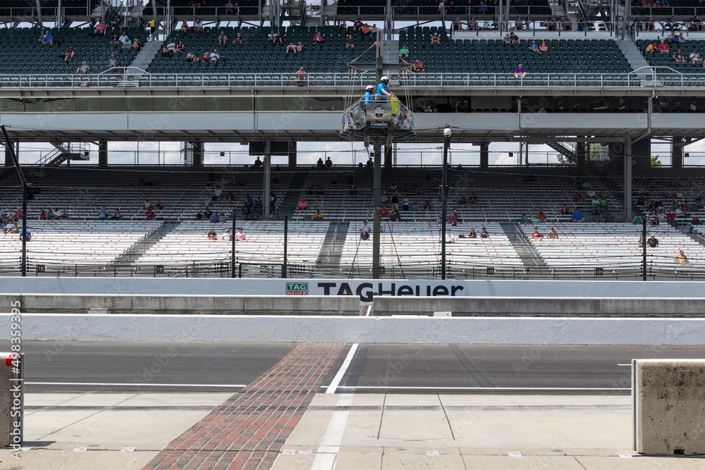 Yard of Bricks, Start Finish line, and Flag Stand at Indianapolis Motor ...