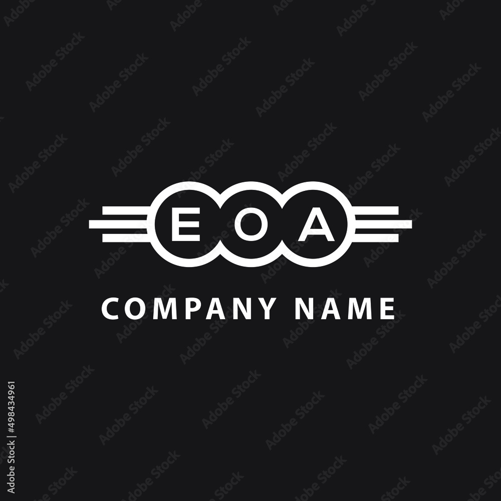 EOA letter logo design on black background. EOA creative initials ...