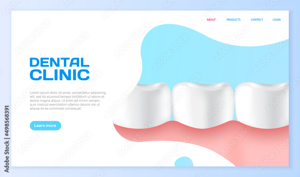 Dental clinic poster vector illustration. Advertising of hospital for ...