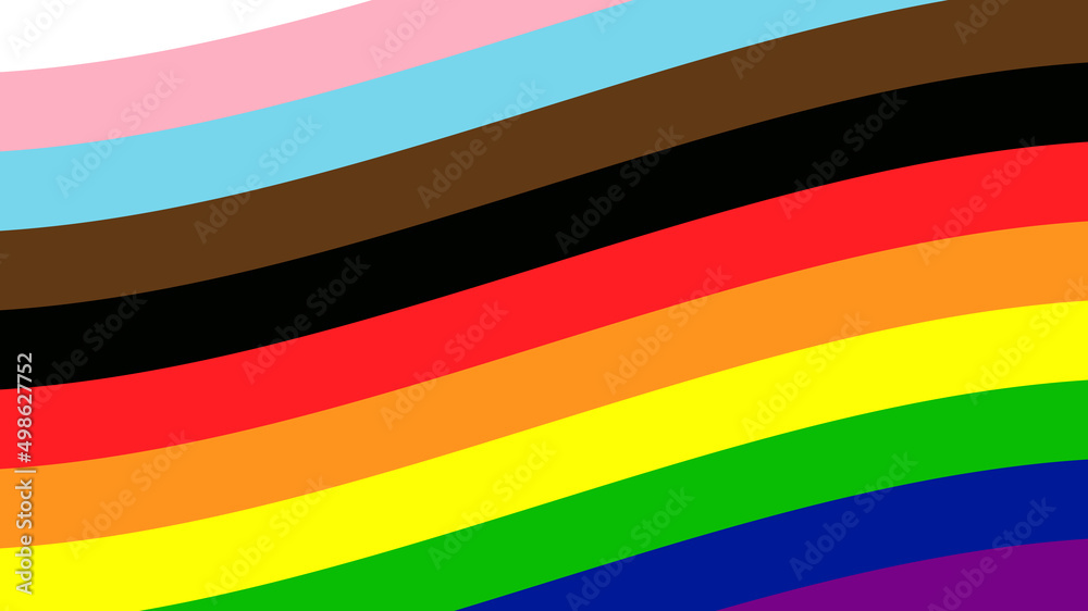 Pride Flag Wave Background. Rainbow Background with Progress Pride Flag ...
