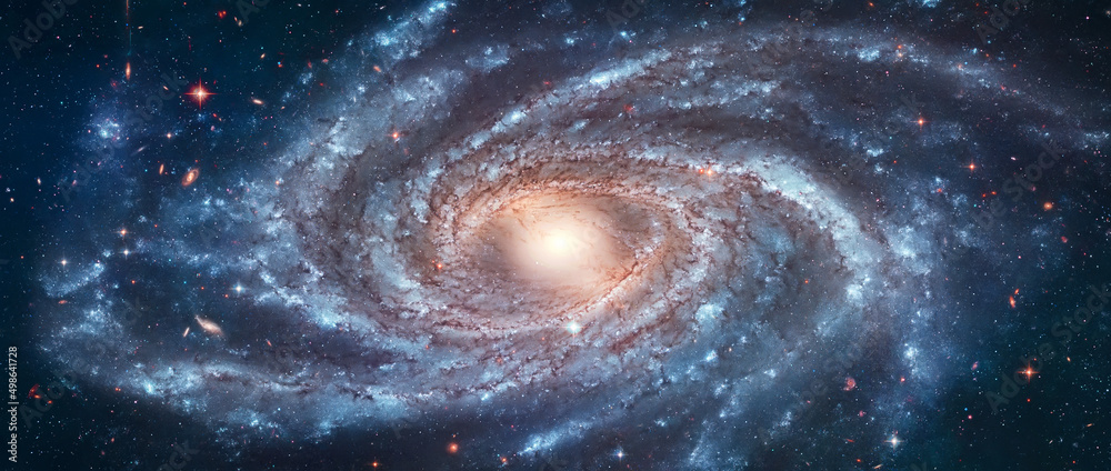 Spiral galaxy with starry light. Stars and Milky way galaxy. Sci-fi ...