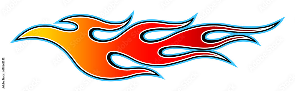 Racing flame car sticker tribal flame car decal fire tattoo vector art ...