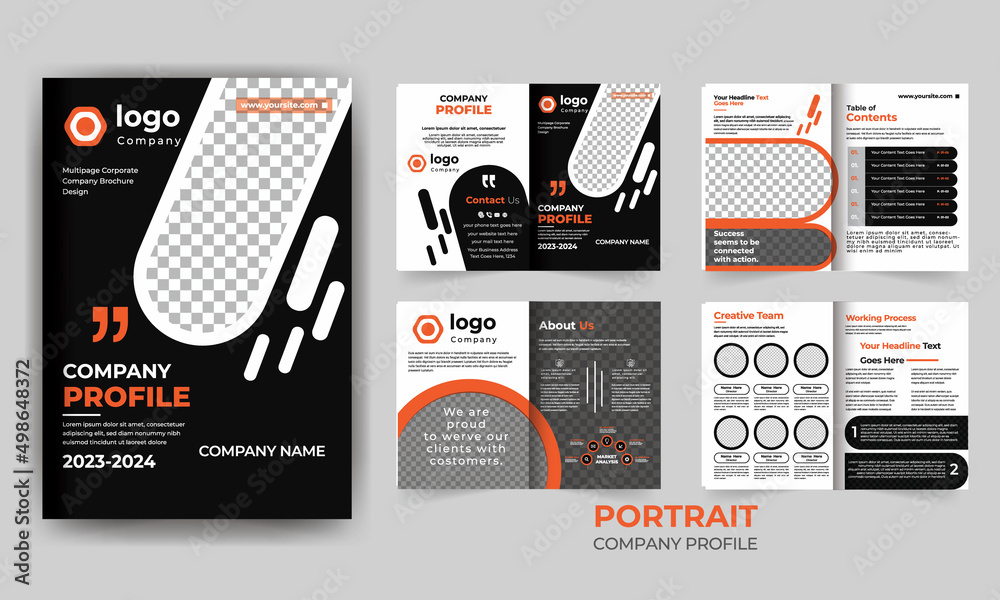 Minimal company profile template layout design with cover page and ...