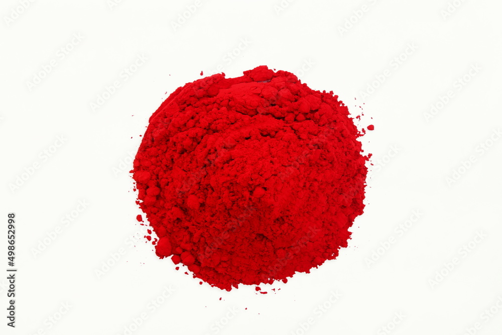 heap of kumkum powder in silver bowl use for indian traditional god ...