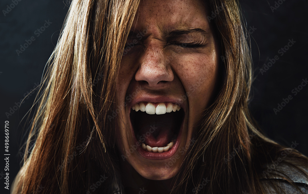 Shes reached the end of her rope. A young woman screaming ...