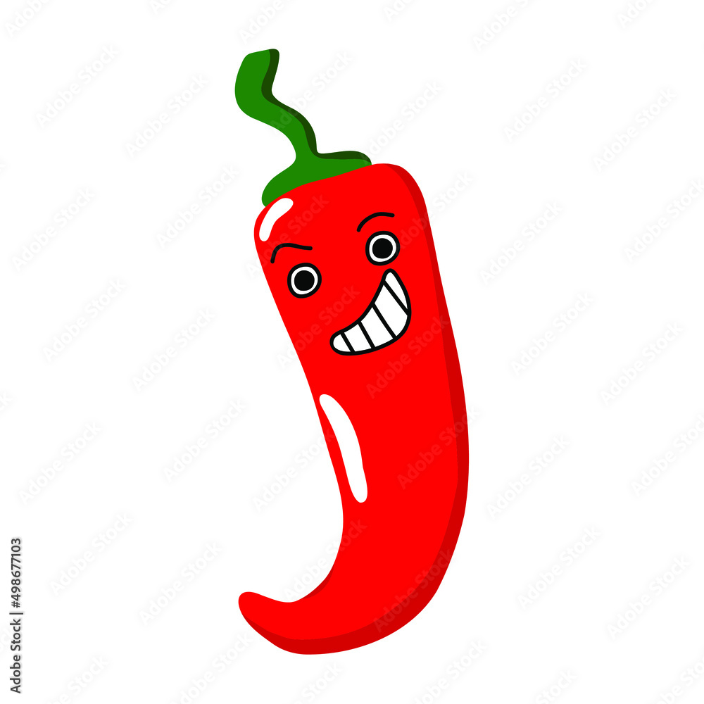 Pepper character. Red hot chili pepper. Mild, spicy, hot, extra hot ...