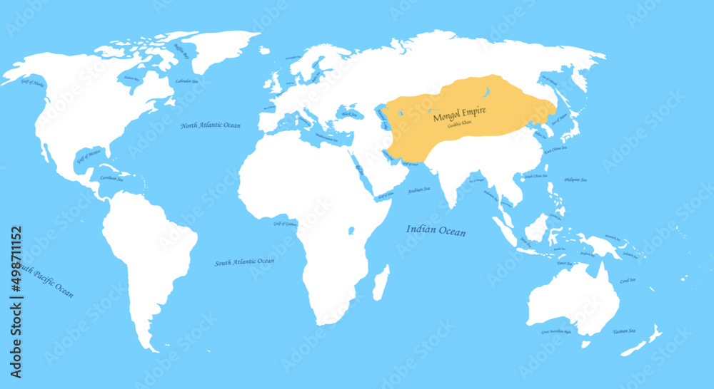 Mongol Empire World Map Mongolia