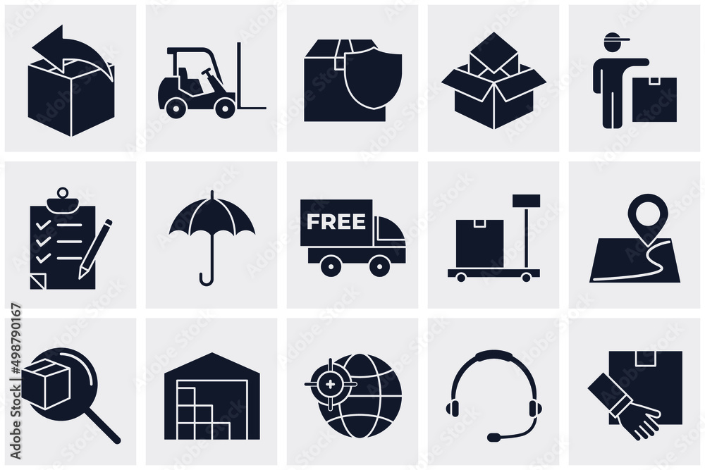 logistic set icon symbol template for graphic and web design collection ...