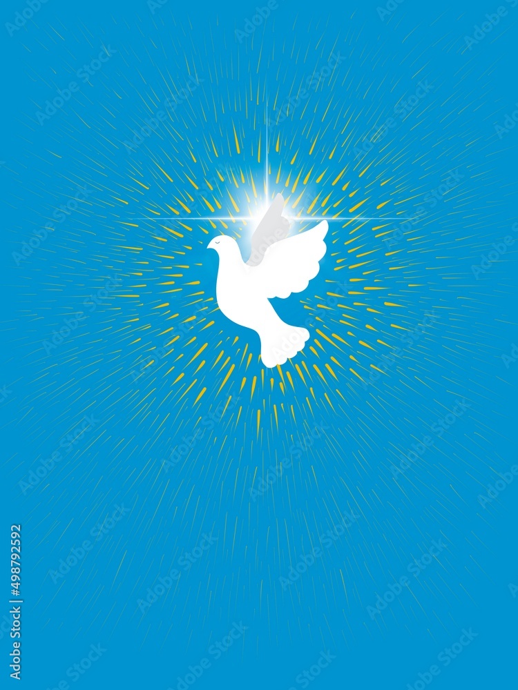Illustration Stock Disegno grafico colomba bianca pasquale che vola ...