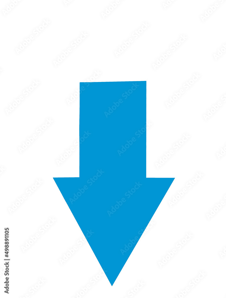 Light blue arrow down Stock Photo | Adobe Stock