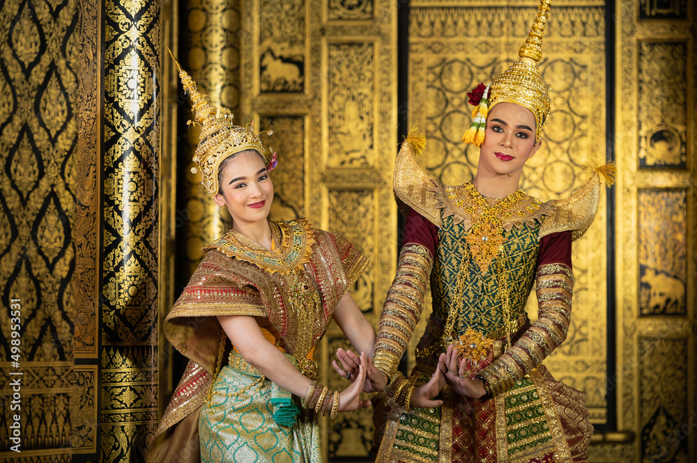 Pantomime (Khon) is traditional Thai classic masked play enacting ...