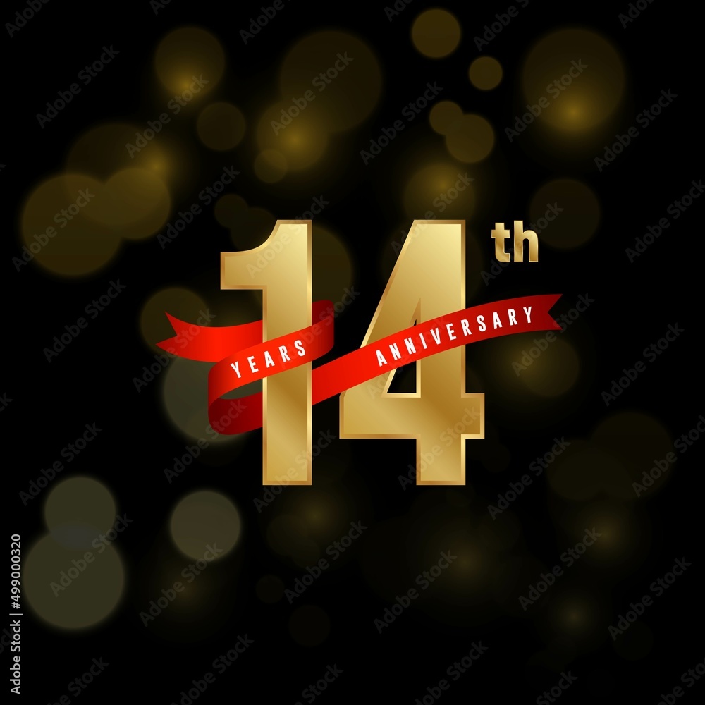 14th Anniversary logotype. Anniversary celebration template design for ...