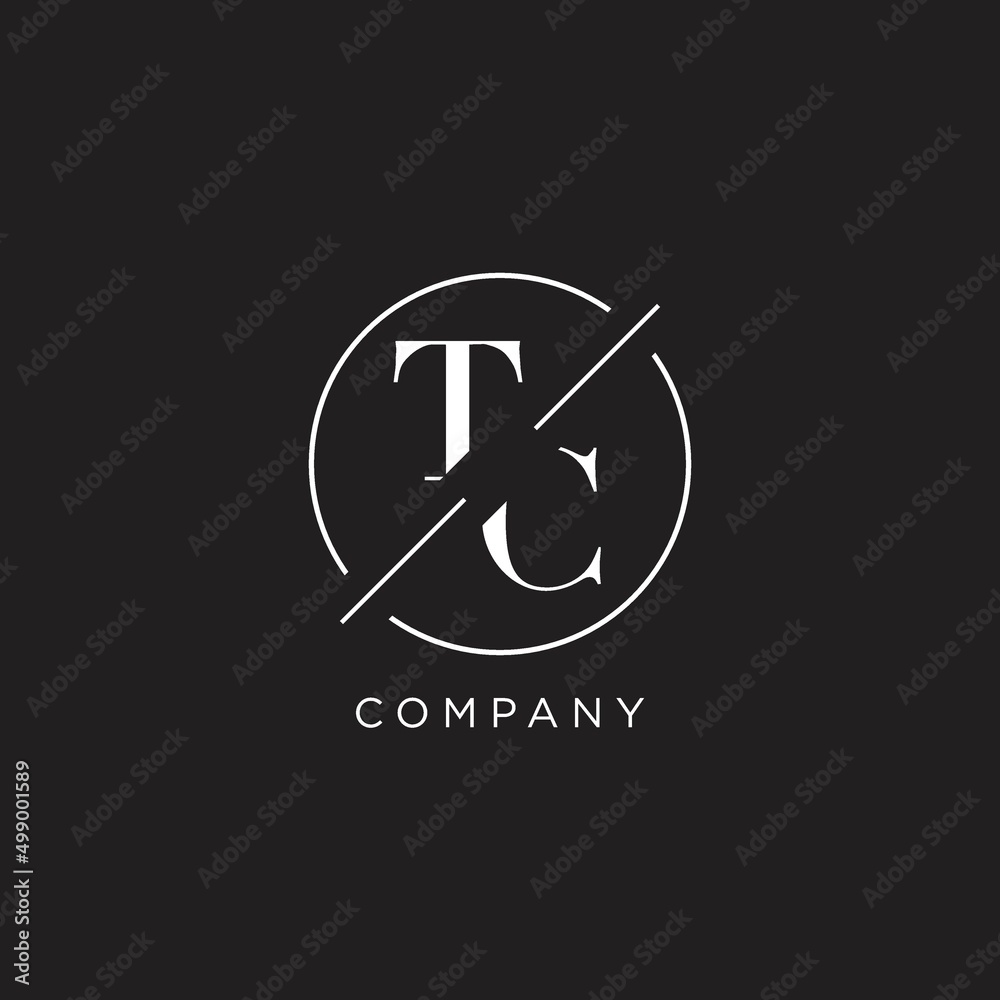 Letter TC logo with simple circle line. Creative look monogram logo ...