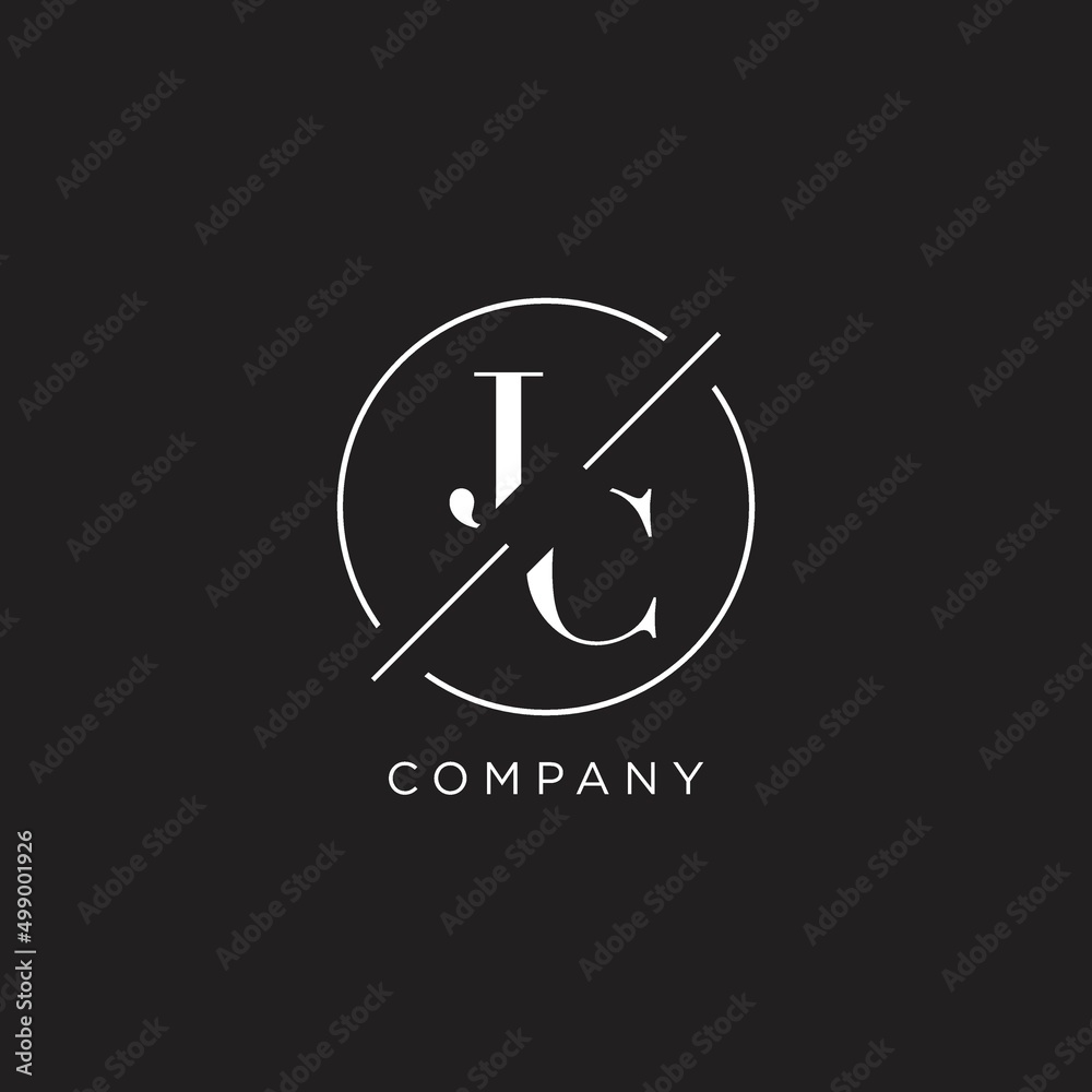 Letter JC logo with simple circle line. Creative look monogram logo ...