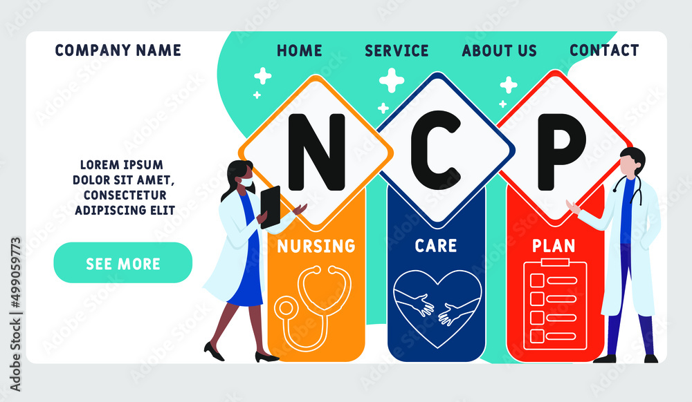 NCP Nursing Care Plan acronym. medical concept background. vector ...