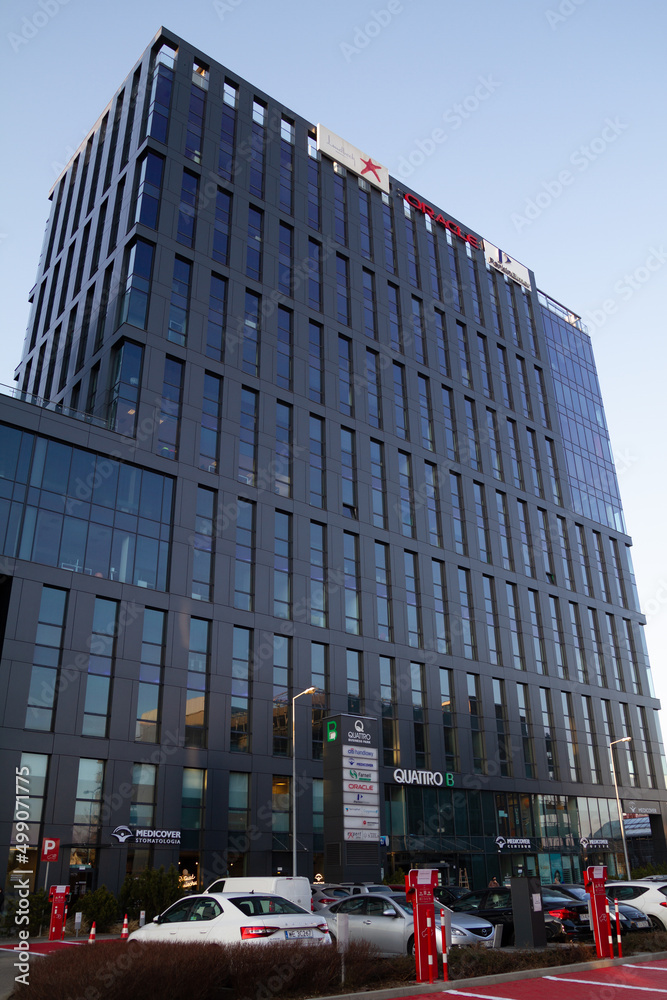 Quattro B Tower with Oracle, Lundbeck and PerkinElmer logo signs ...