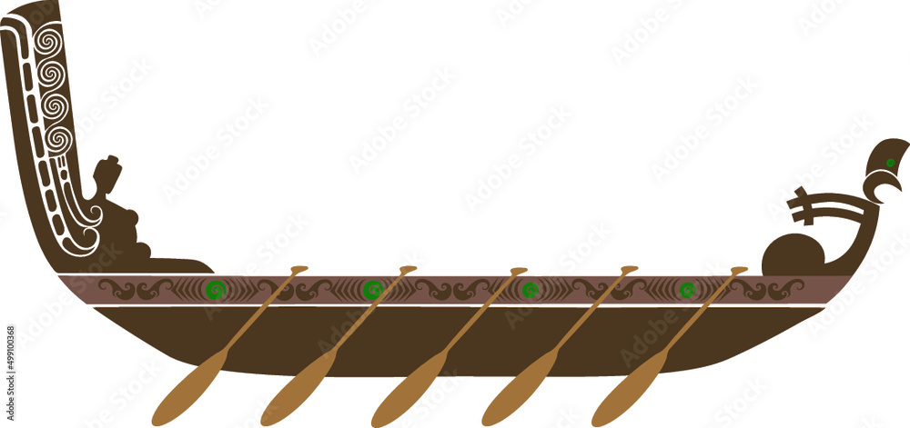 Maori waka canoe Stock Vector | Adobe Stock