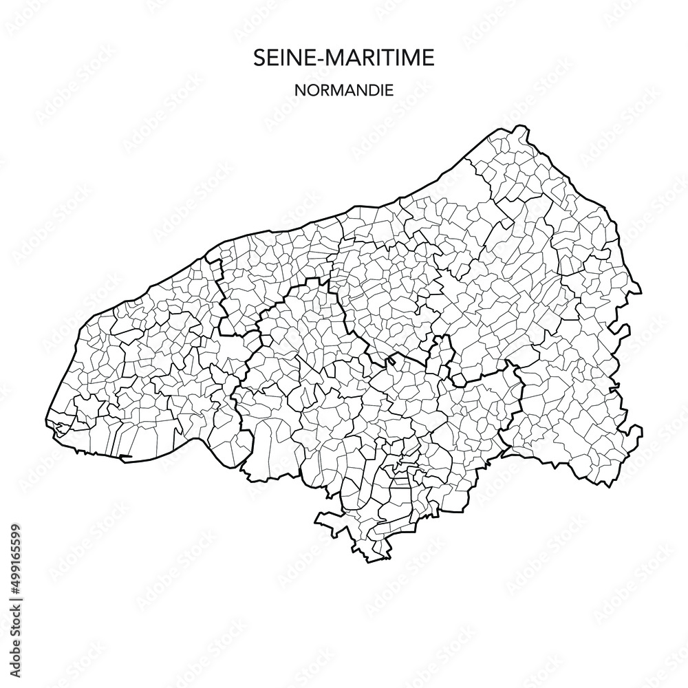 Vetor Vector Map of the Geopolitical Subdivisions of the Département De ...