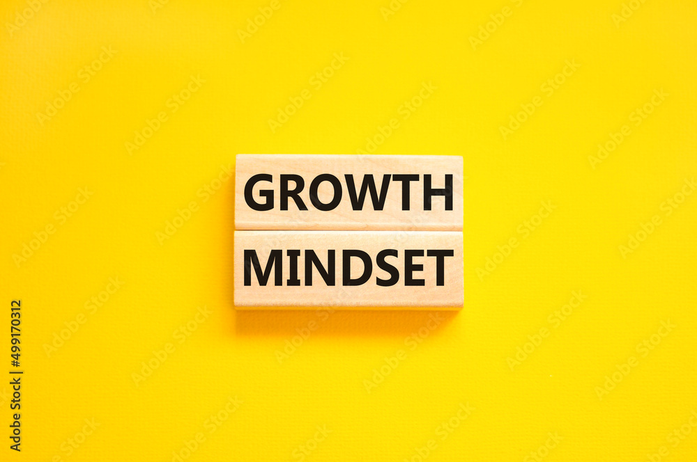 Growth mindset symbol. Wooden blocks with concept words Growth mindset ...