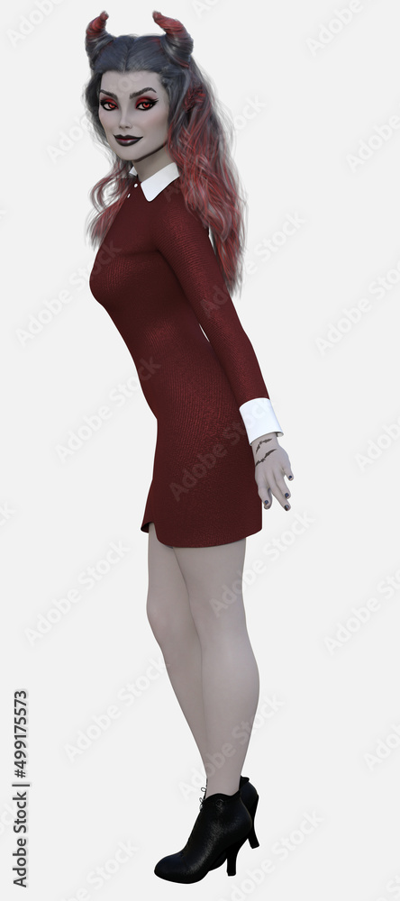 Full body image of Lena, vampire, queen of the undead - a 3D ...