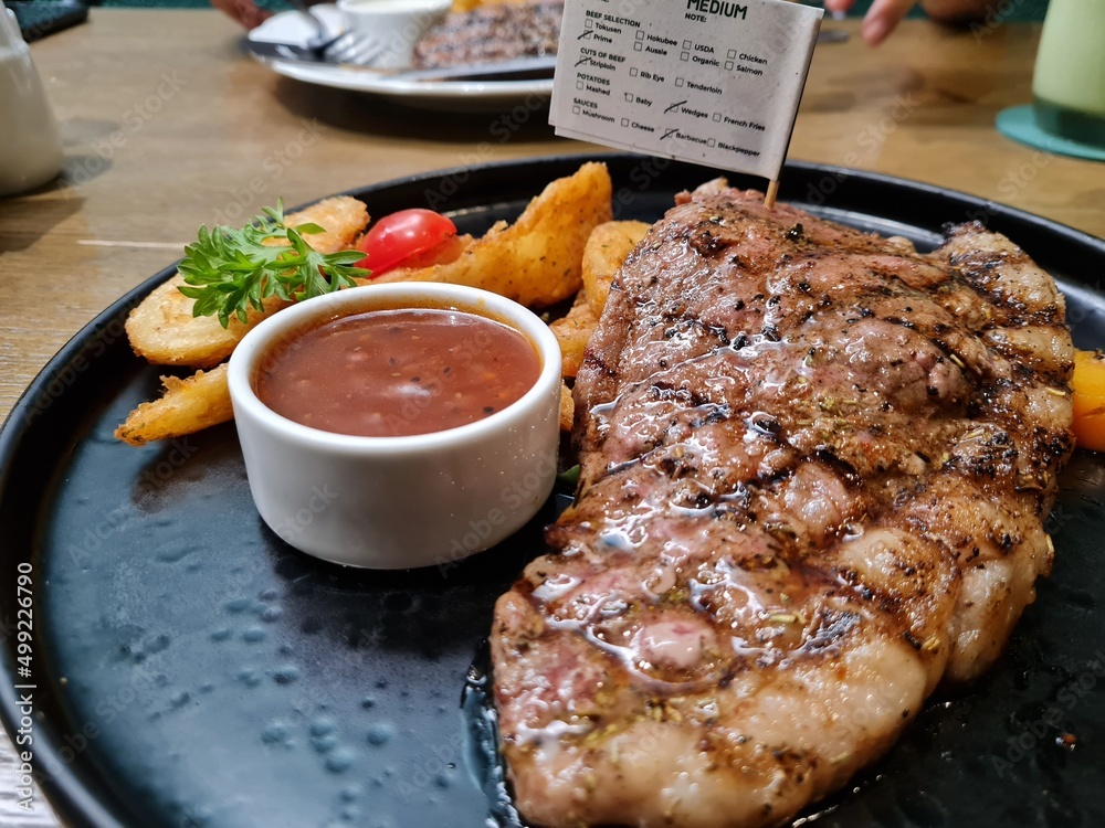 Barbecue Rib Eye Steak or rump steak - Dry Aged Wagyu Entrecote Steak ...