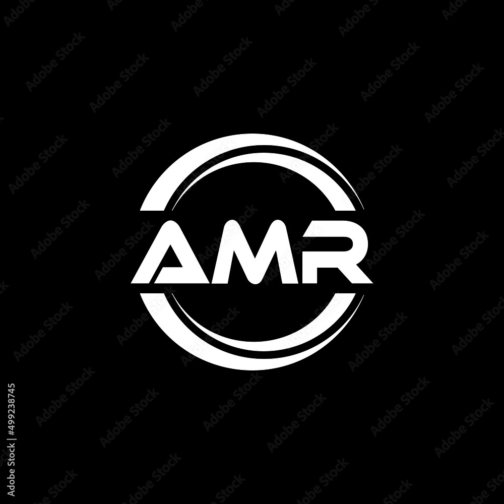 Stock-Vektorgrafik „AMR letter logo design with black background in ...