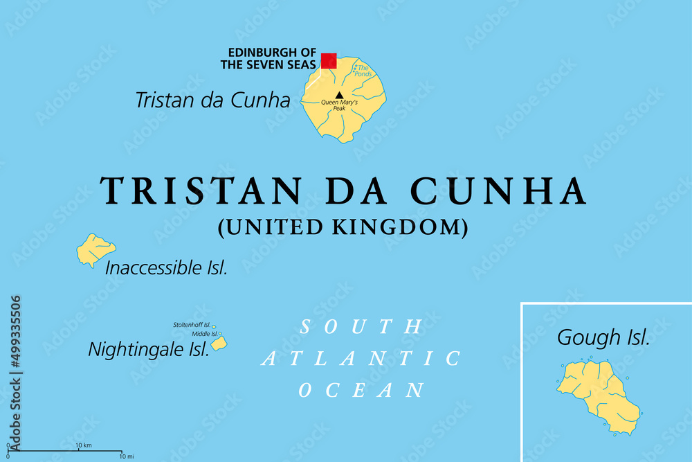 Tristan da Cunha, Inaccessible, Nightingale and Gough Island political ...