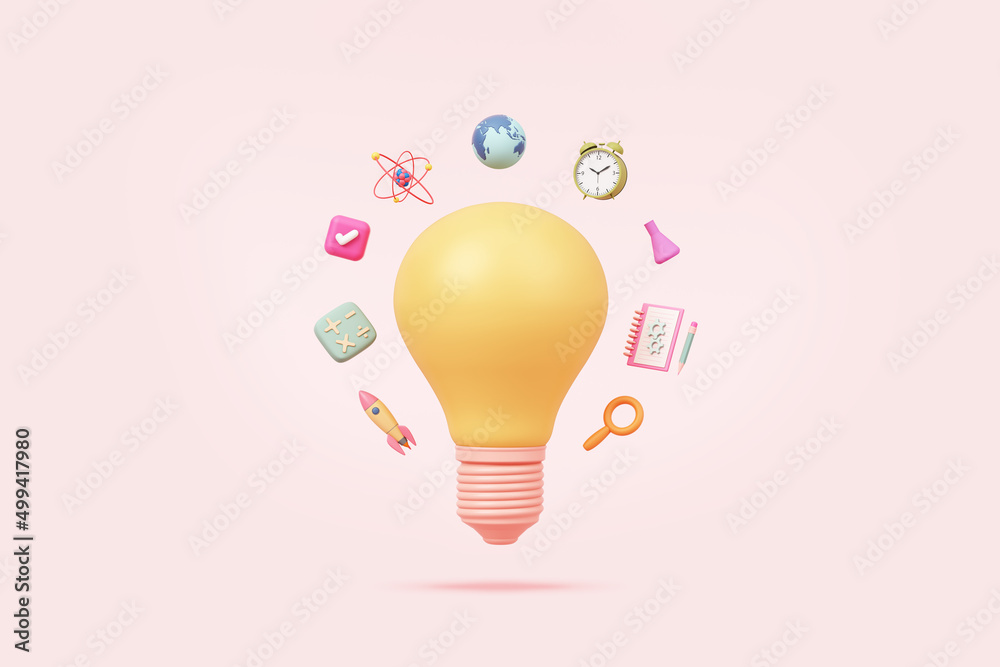 creative ideas light bulb work or study online learning education ...