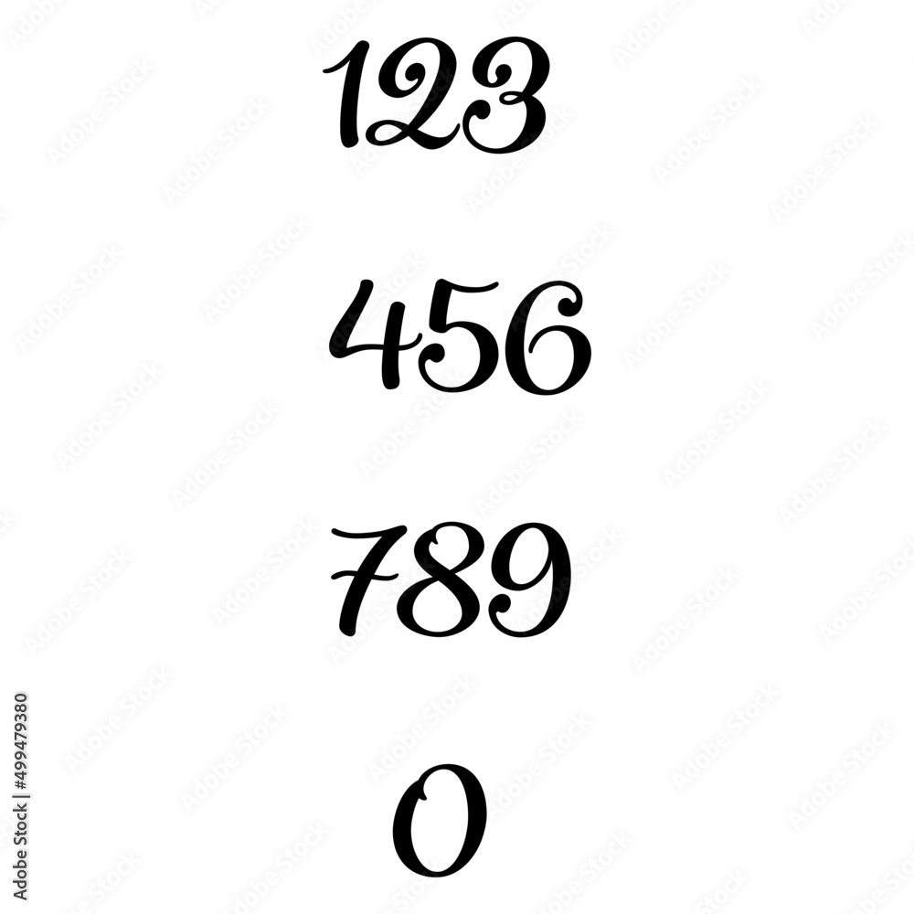Black Origami Numbers From Zero to Nine Illustration Set.Numeric ...