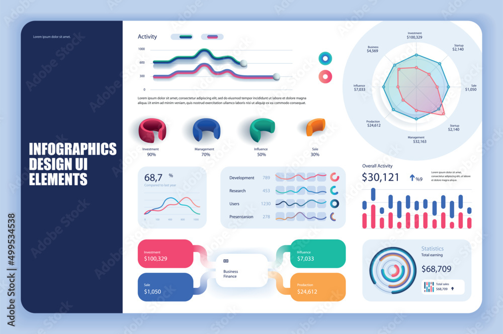 Bundle infographic elements data visualization vector design template. Can be used for steps ...