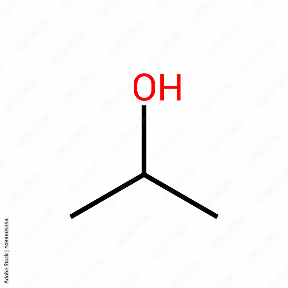 chemical structure of Isopropyl alcohol (C3H8O) Stock Vector | Adobe Stock