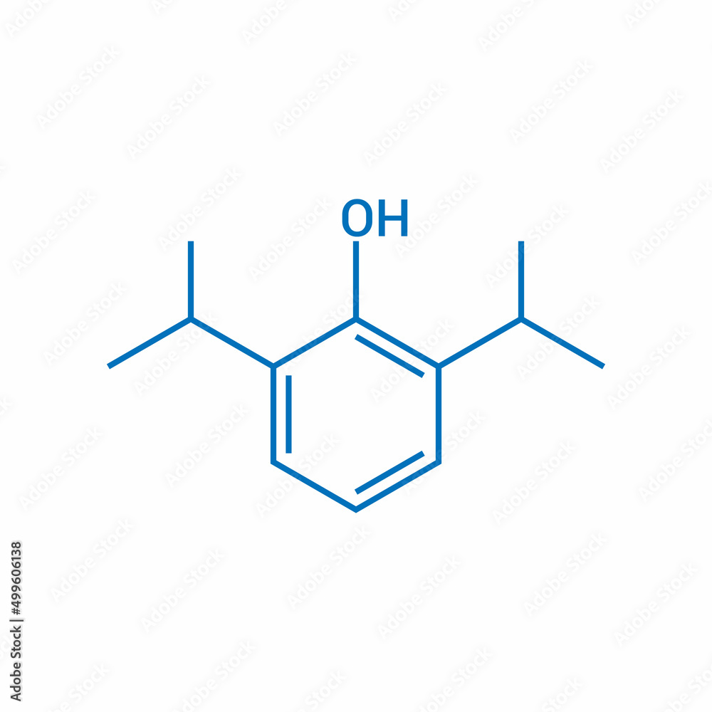 chemical structure of Propofol (C12H18O) Stock Vector | Adobe Stock