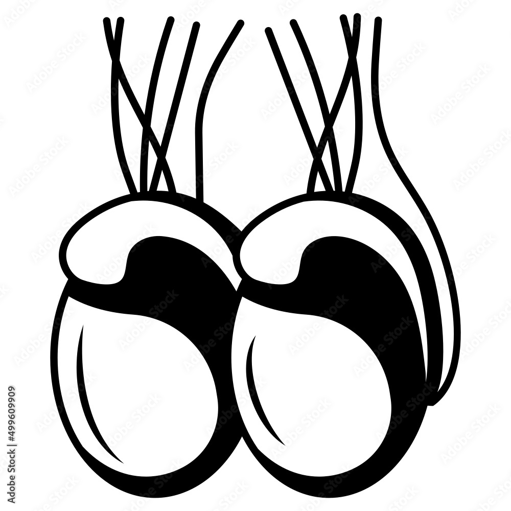 human scrotum and testes Concept vector line icon Design, Organ System ...