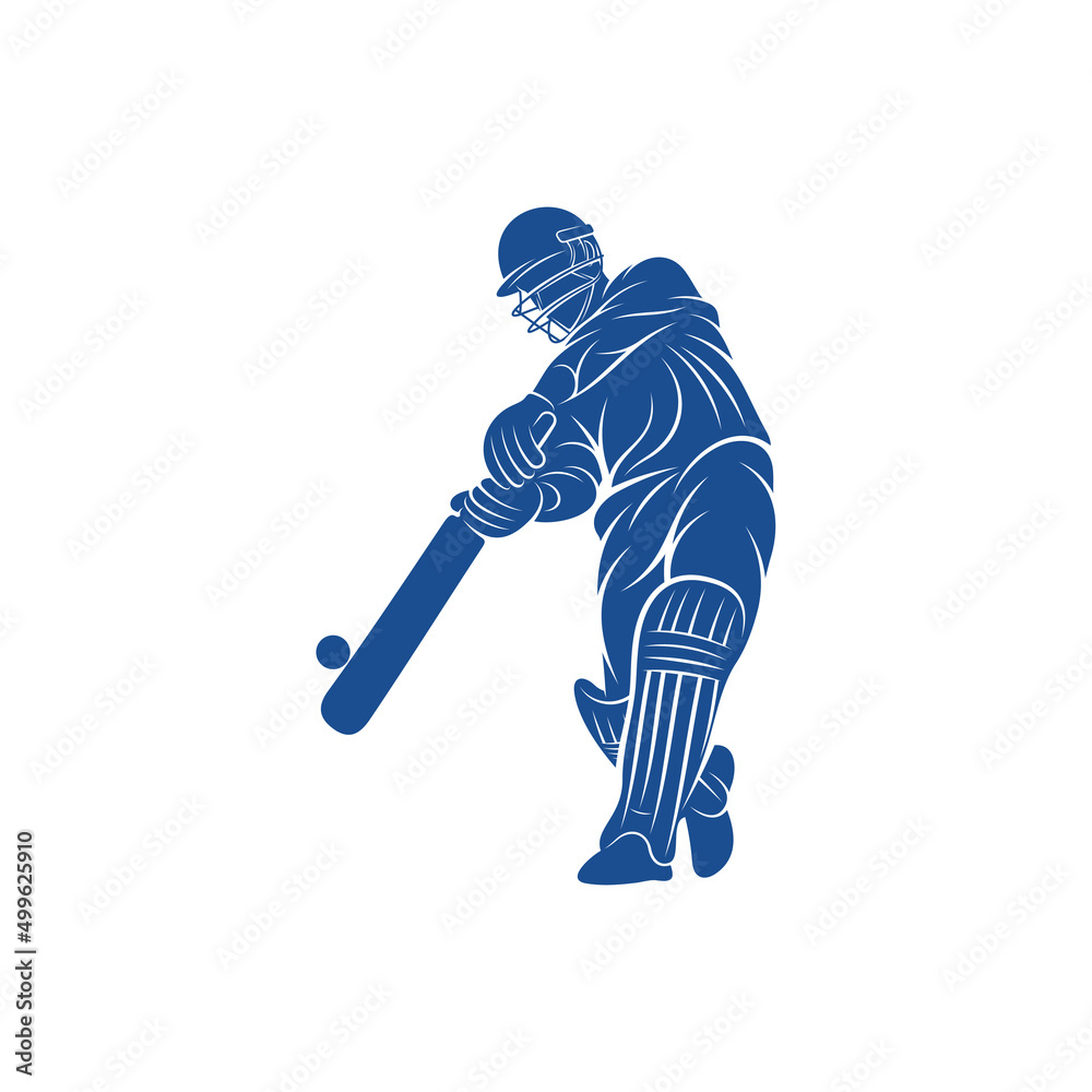 Cricket player logo design vector. Icon Symbol. Template Illustration ...